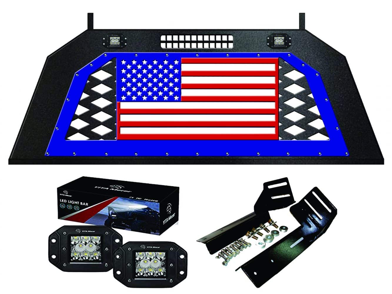 Headache Rack Flame Skull & Crossbones Universal Fit Full-Size Trucks ...