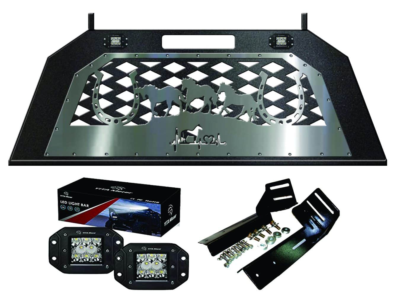 Headache Rack American Flag God Bless America With Brushed Metal Screen ...